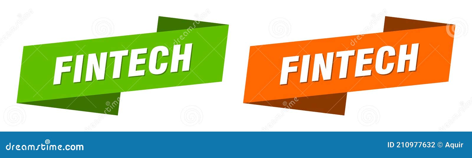 Fintech Banner. Fintech Ribbon Label Sign Set Stock Vector ...