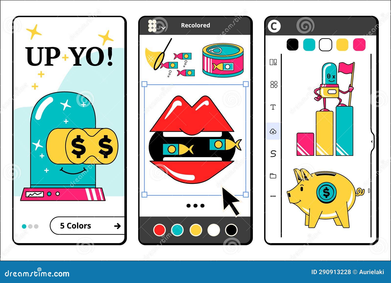 AI-Powered Fintech a Figma Bundle. Set of Symbols and Tech Objects of ...