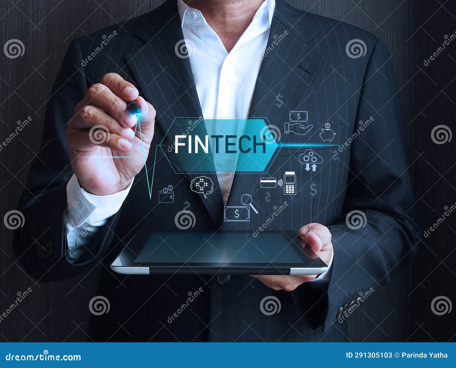 Fintech, Digital Wallet, Financial Technology Stock Image - Image of ...