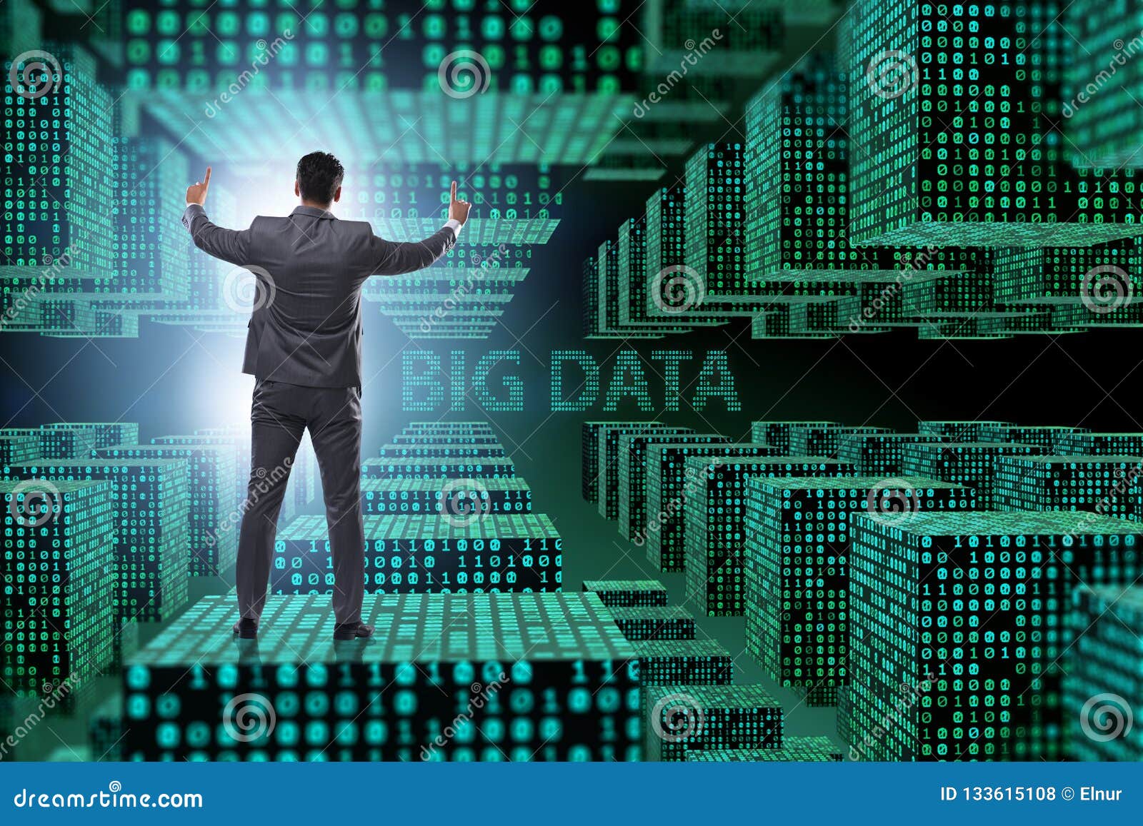 The Fintech Financial Big Data Concept with Analyst Stock Photo - Image ...