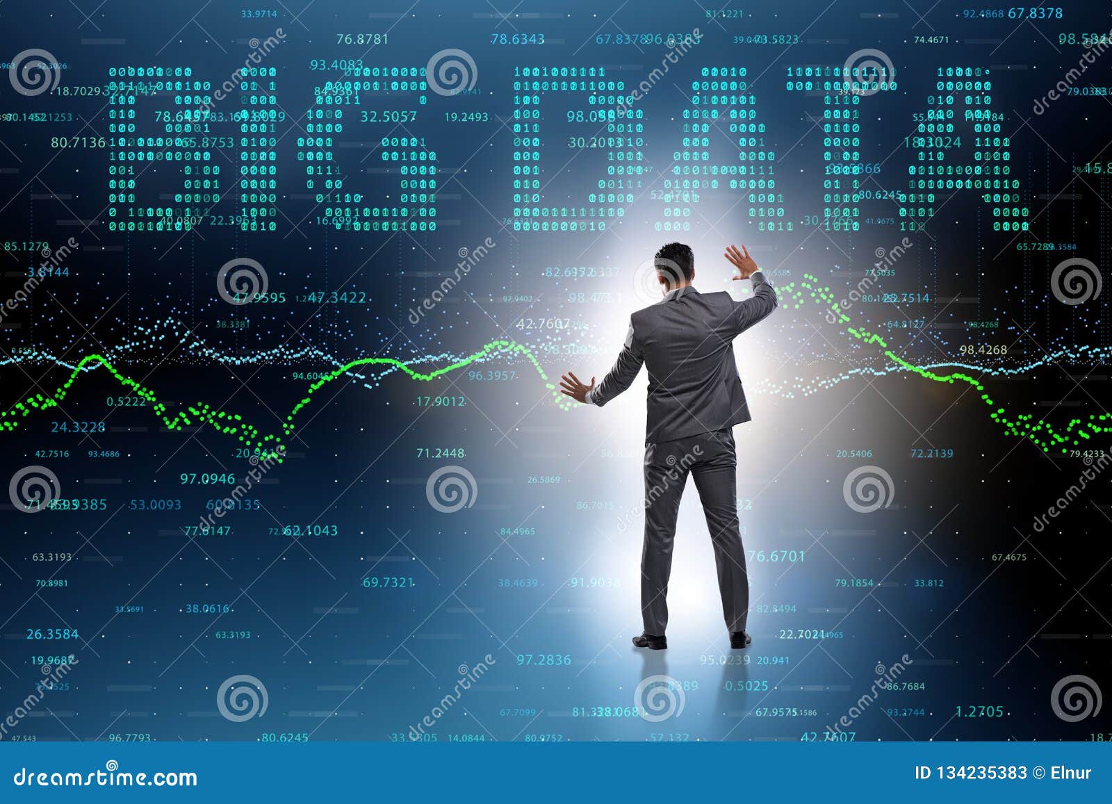 The Fintech Financial Big Data Concept with Analyst Stock Image - Image ...
