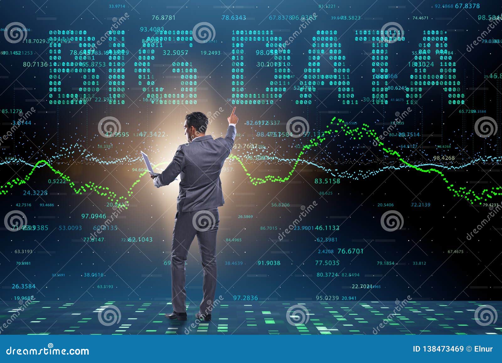 The Fintech Financial Big Data Concept with Analyst Stock Image - Image ...