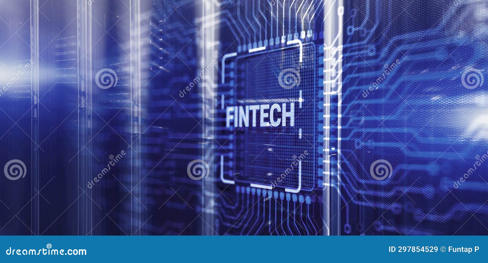 Fintech Financial Technology Concept on 3d Electronic Circuit Board ...