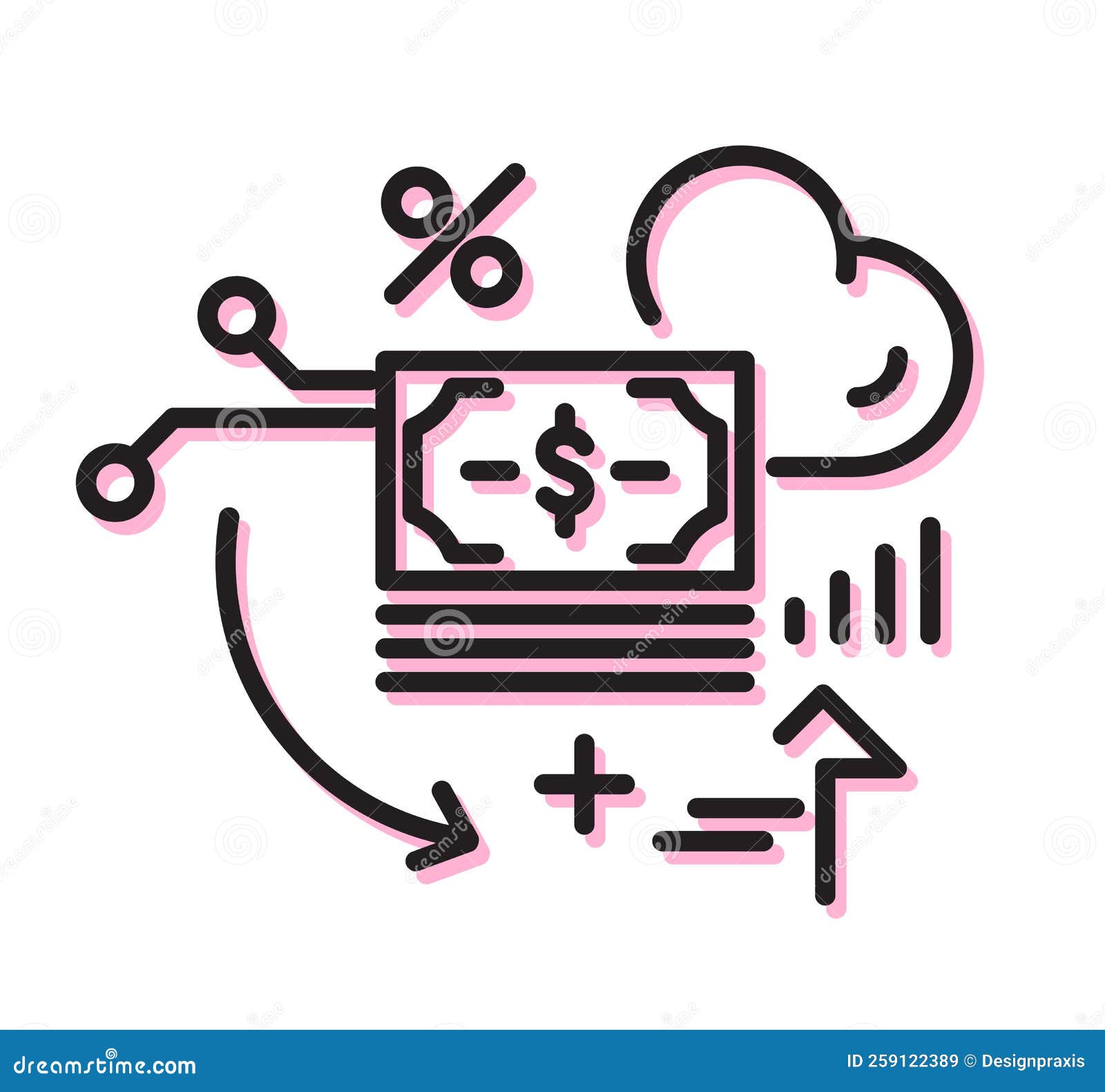 Fintech - Financial Technology Icon Stock Illustration - Illustration ...