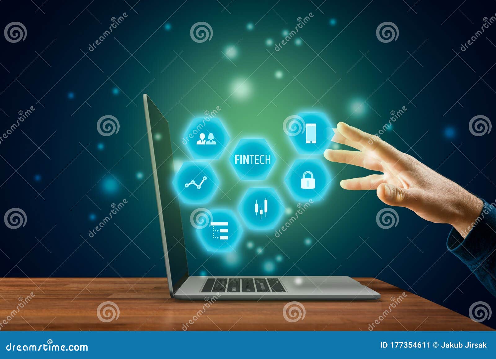 Fintech and Financial Technology on Notebook Stock Image - Image of ...