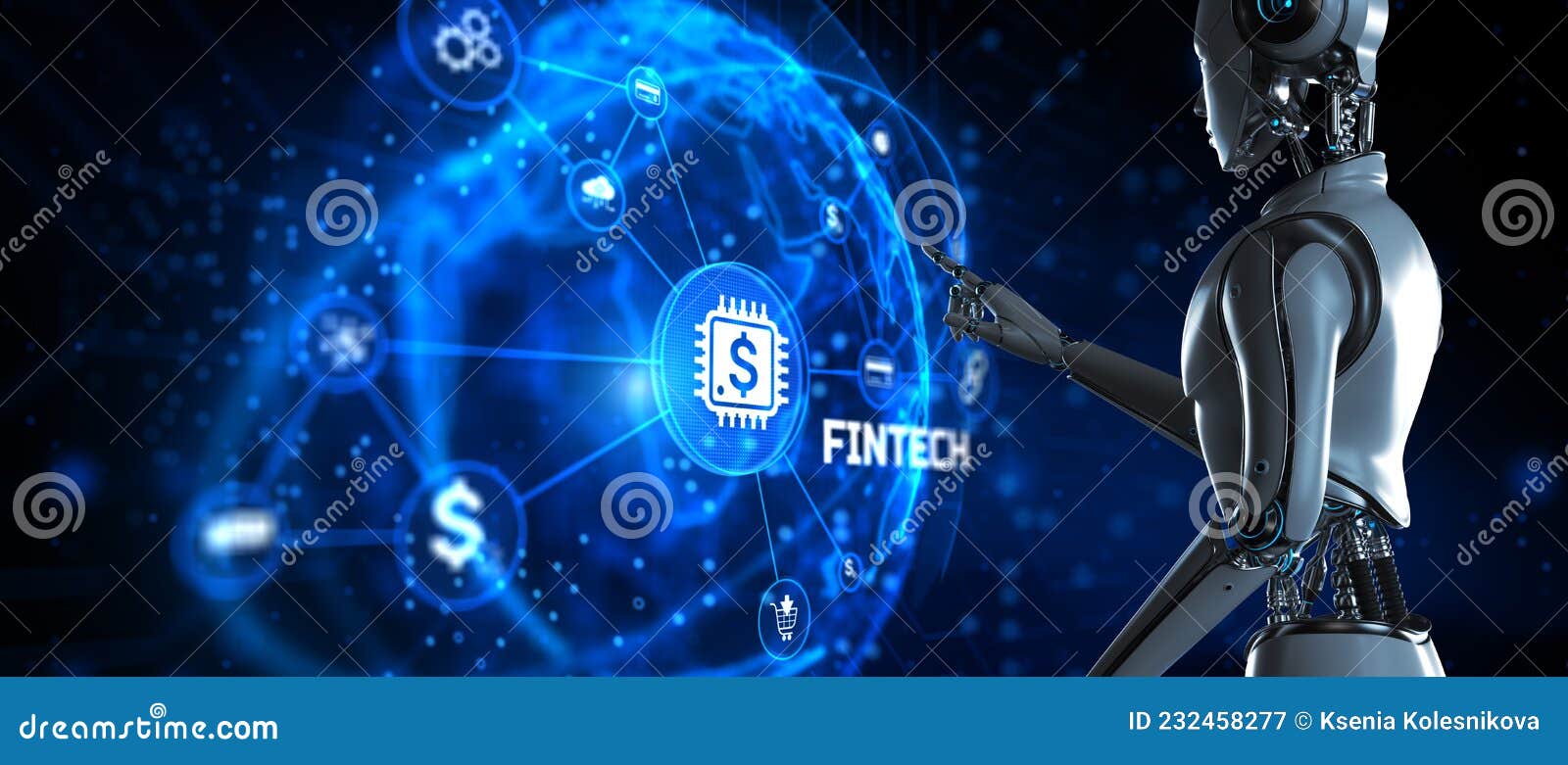 Fintech Financial Technology Online Transaction Concept Banner Header ...