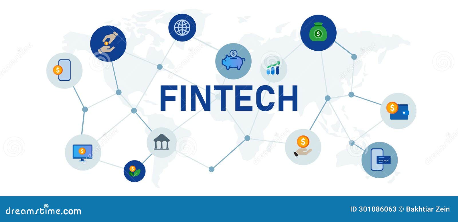 Fintech Financial Technology Online Transaction Concept Banner Header ...