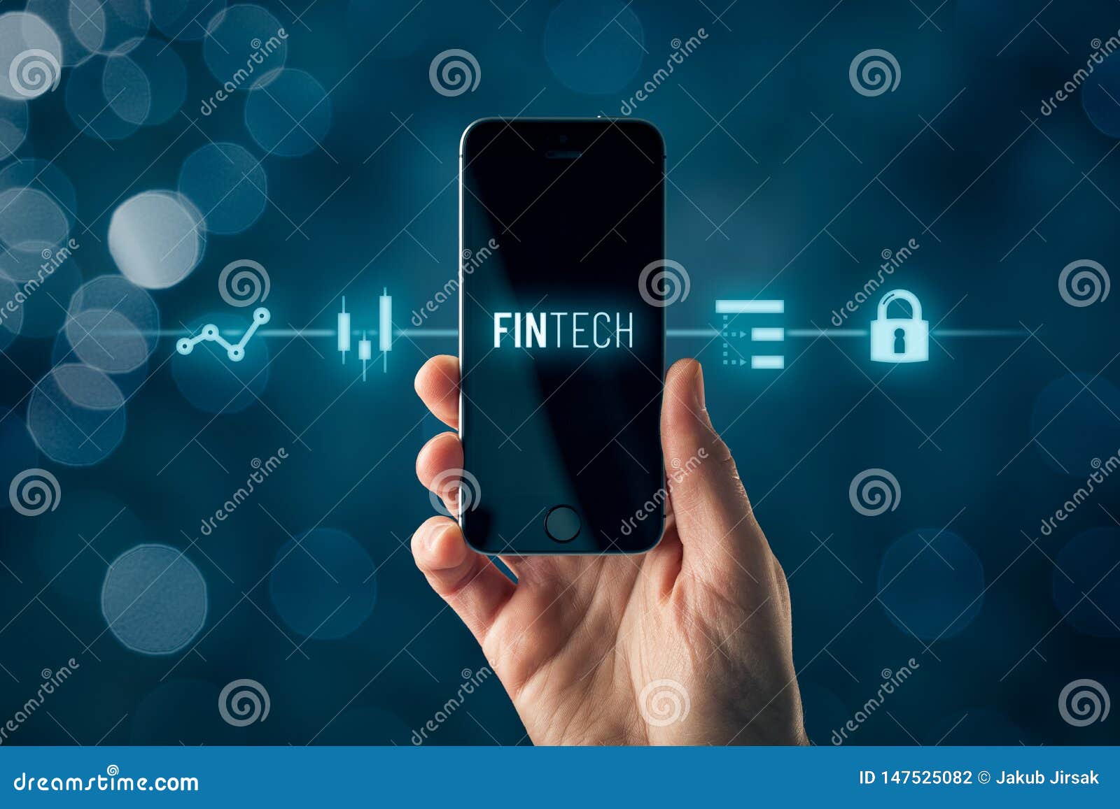 Fintech and Financial Technology on Smart Phone Stock Photo - Image of ...