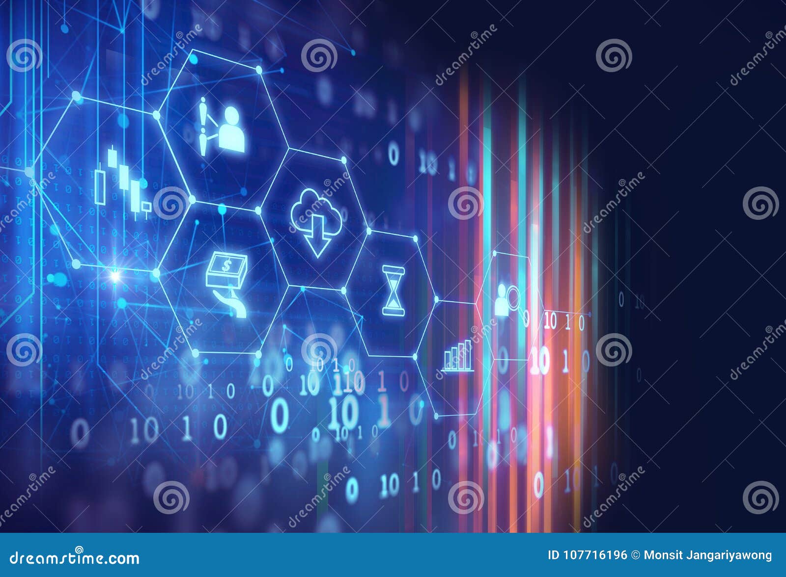 Fintech Icon on Abstract Financial Technology Background . Stock ...