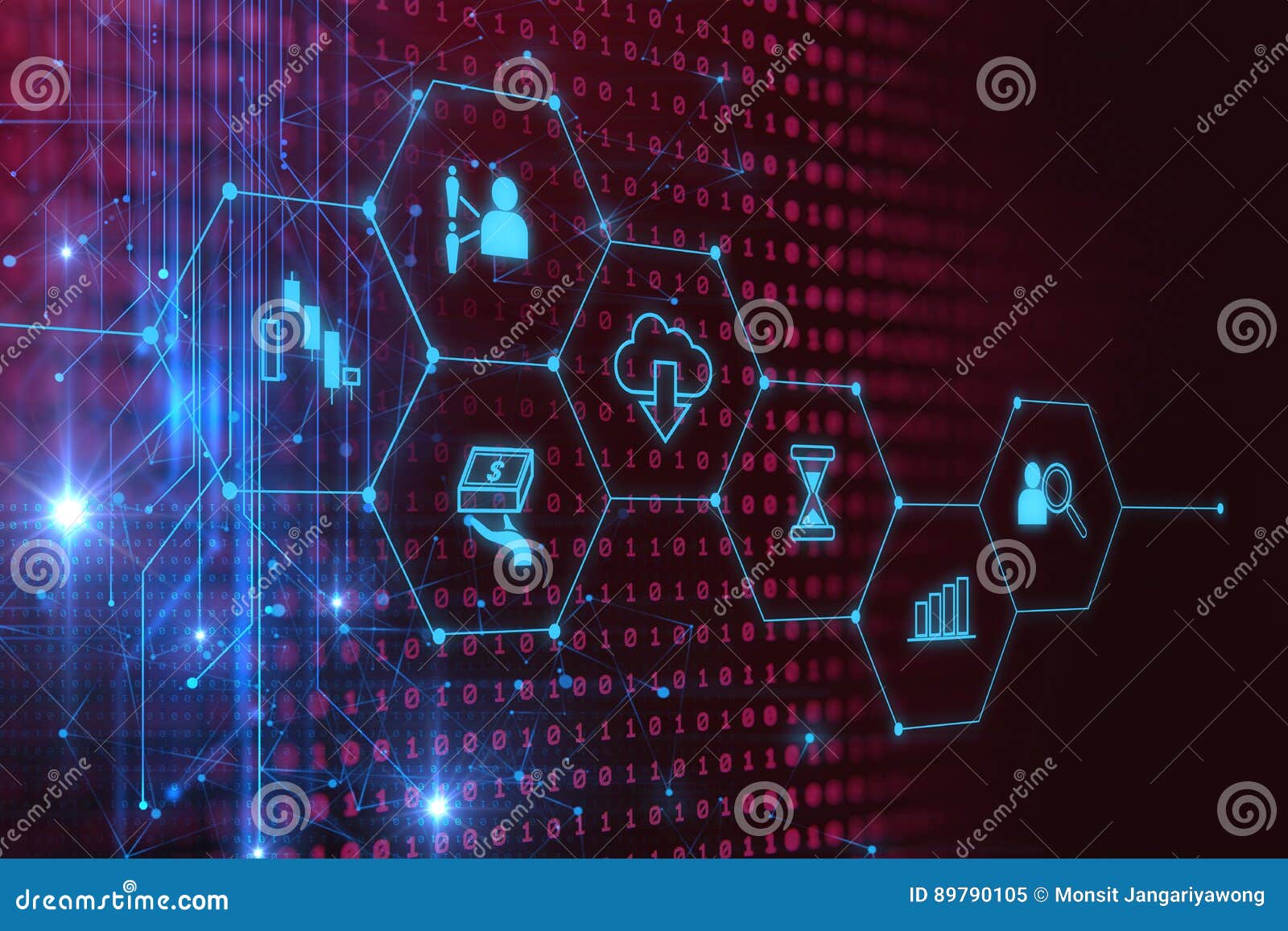 Fintech Icon on Abstract Financial Technology Background . Stock ...