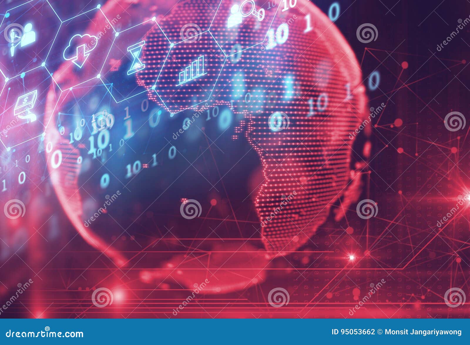 Fintech Icon on Abstract Financial Technology Background . Stock ...