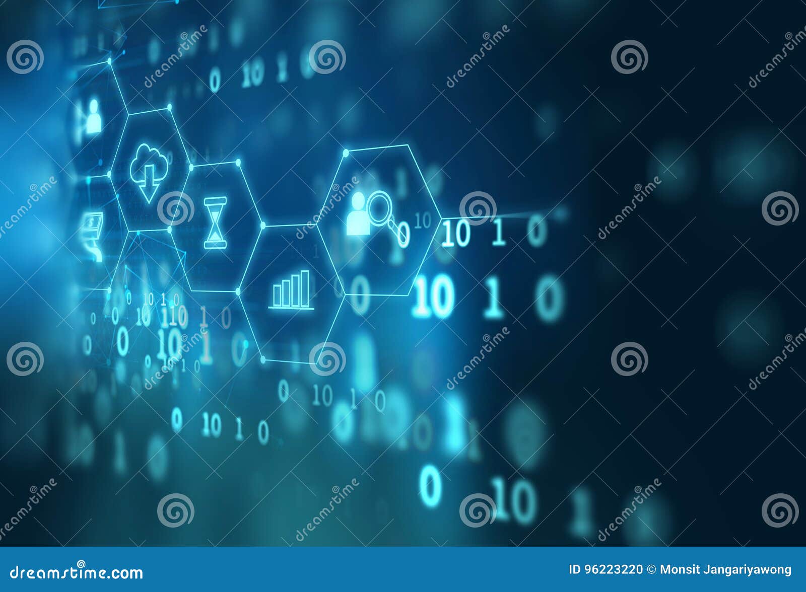 Fintech Icon on Abstract Financial Technology Background . Stock ...