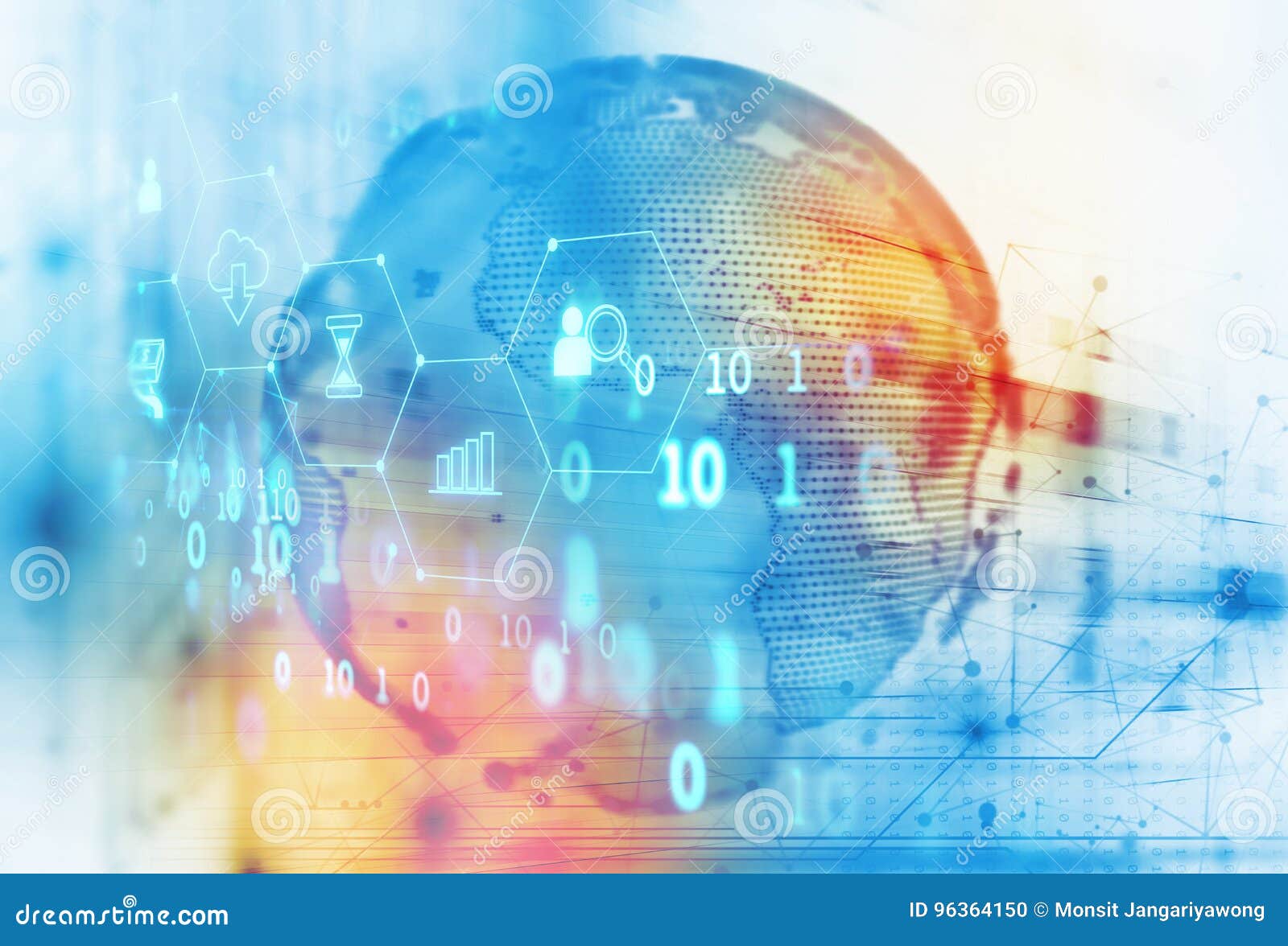 Fintech Icon on Abstract Financial Technology Background . Stock ...