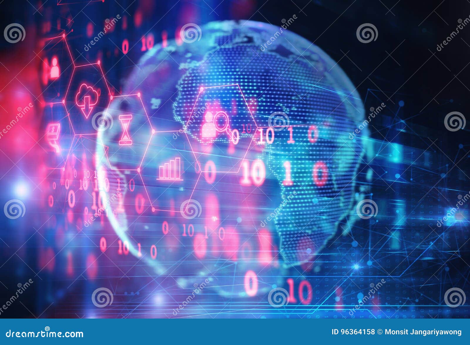 Fintech Icon on Abstract Financial Technology Background . Stock ...