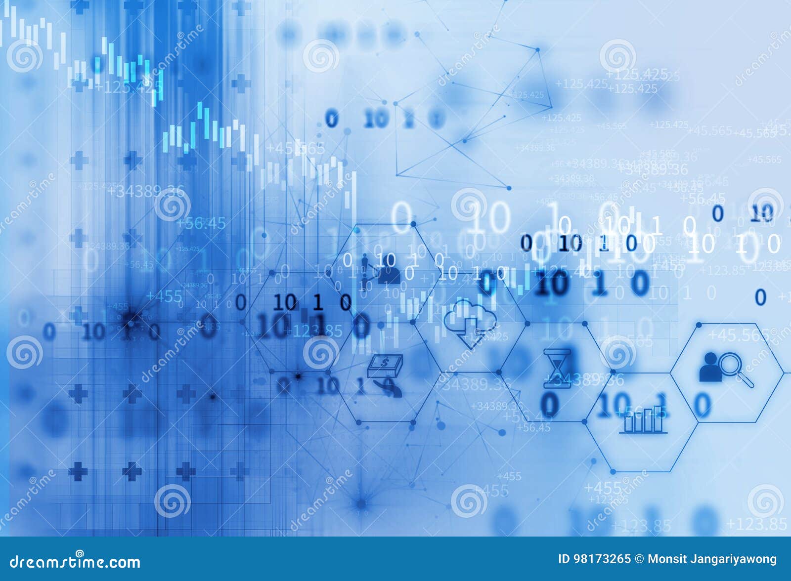 Fintech Icon on Abstract Financial Technology Background . Stock ...