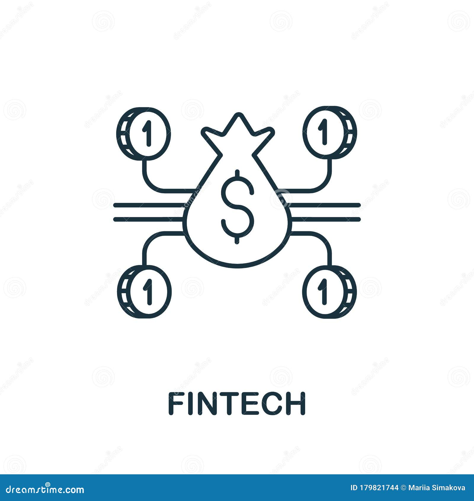 Fintech Icon. Simple Line Element Fintech Symbol for Templates, Web ...