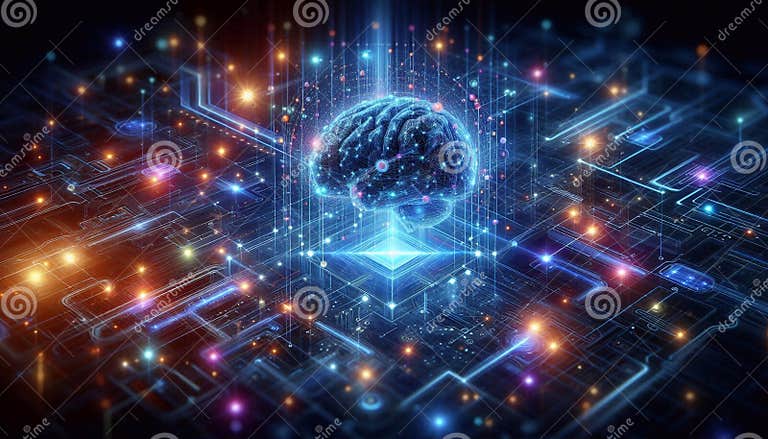 Fintech Innovation Featuring Artificial Intelligence and High-tech Machine Learning Concept ...