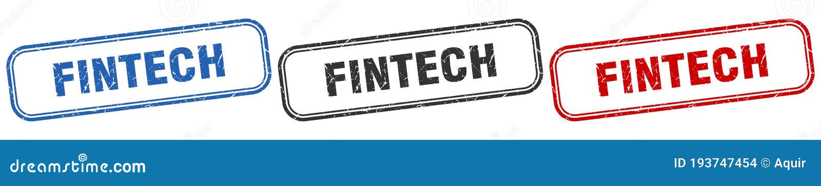 Fintech Square Isolated Sign Set. Fintech Stamp Stock Vector ...