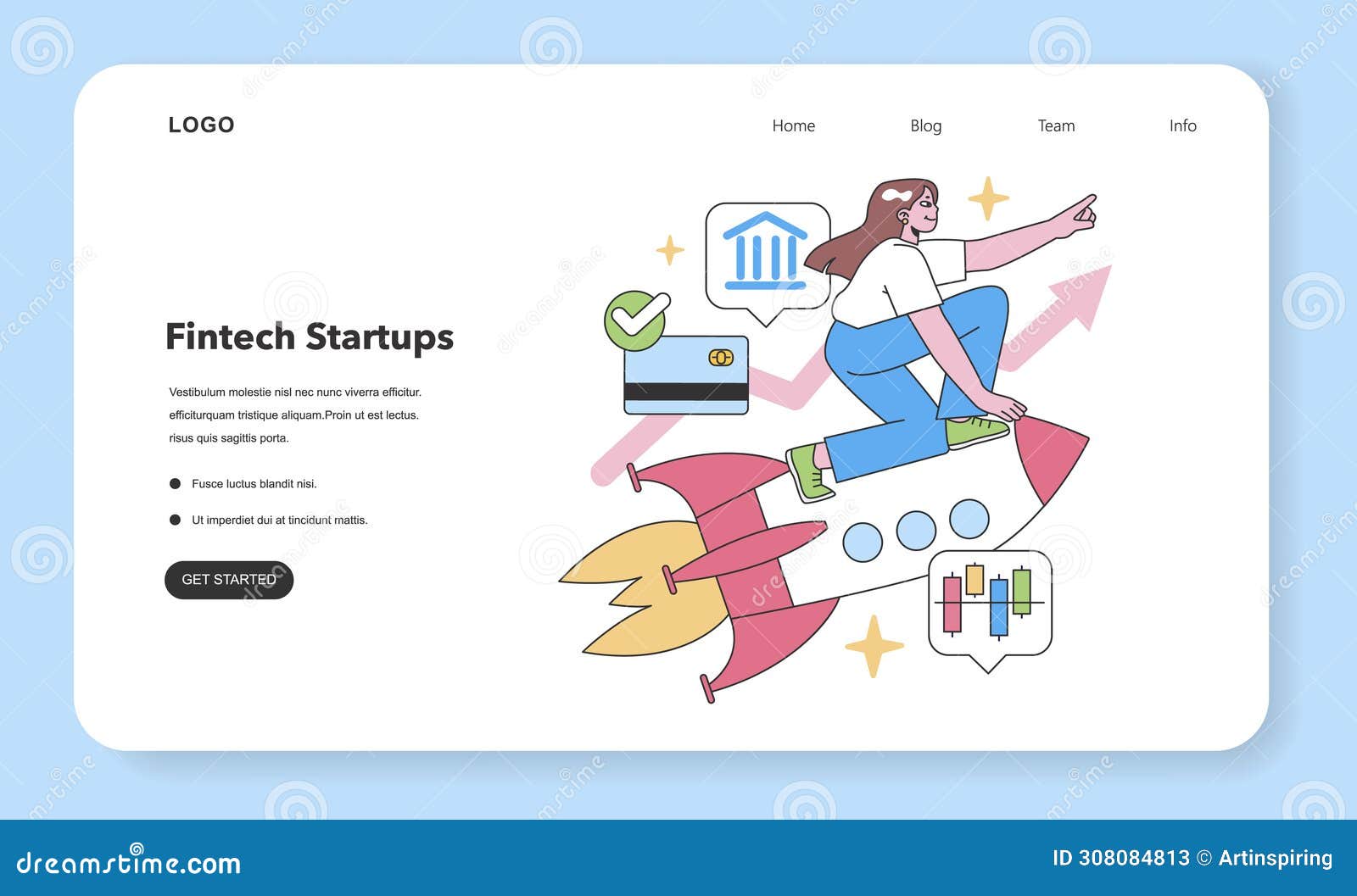 Fintech Startups Concept. Flat Vector Illustration Stock Illustration ...
