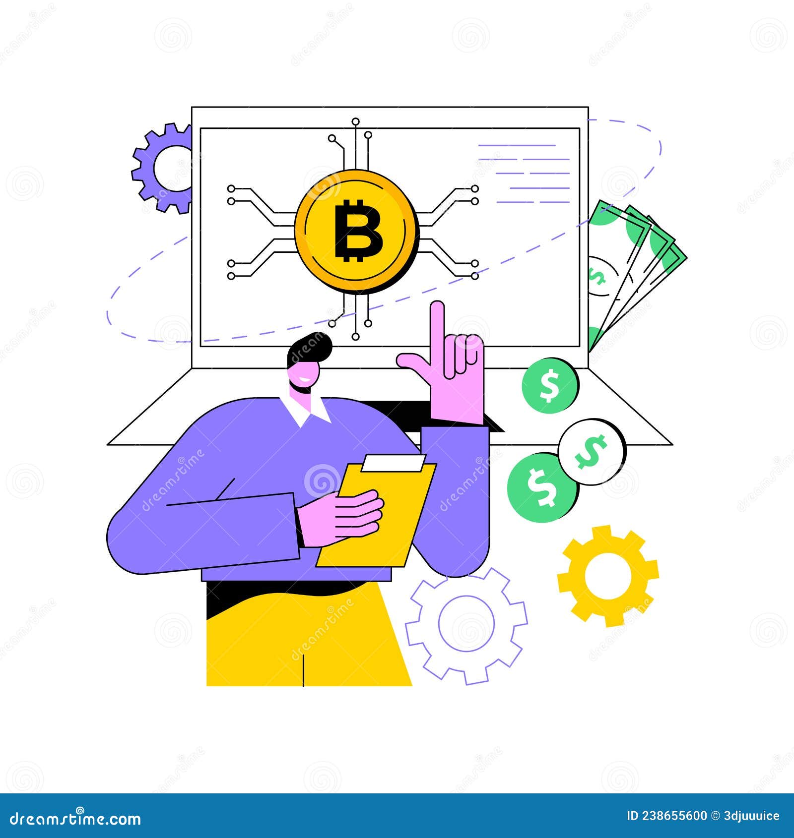 FinTech Technology Abstract Concept Vector Illustration. Stock Vector ...