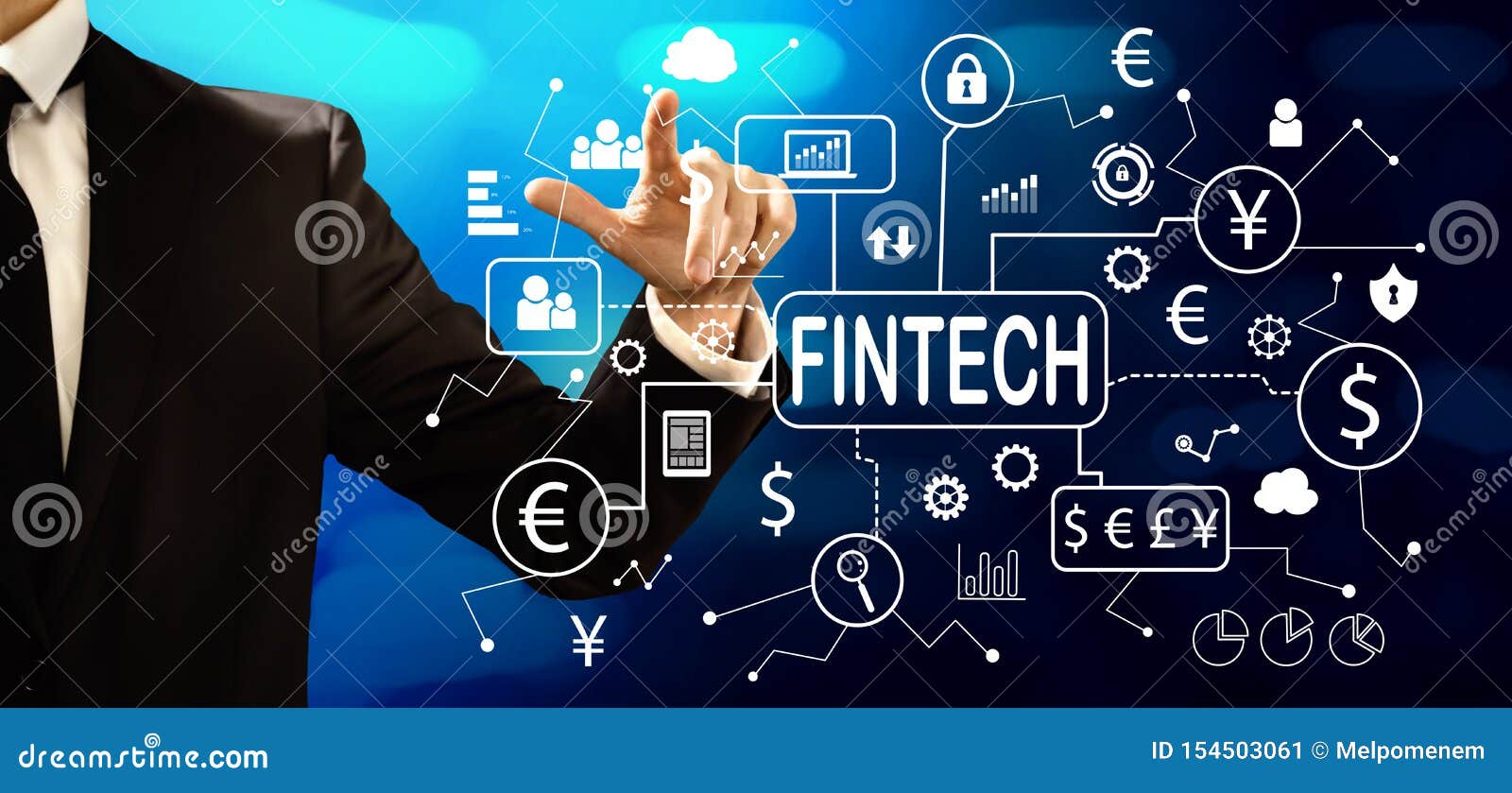 Fintech Theme with Businessman Stock Image - Image of people ...