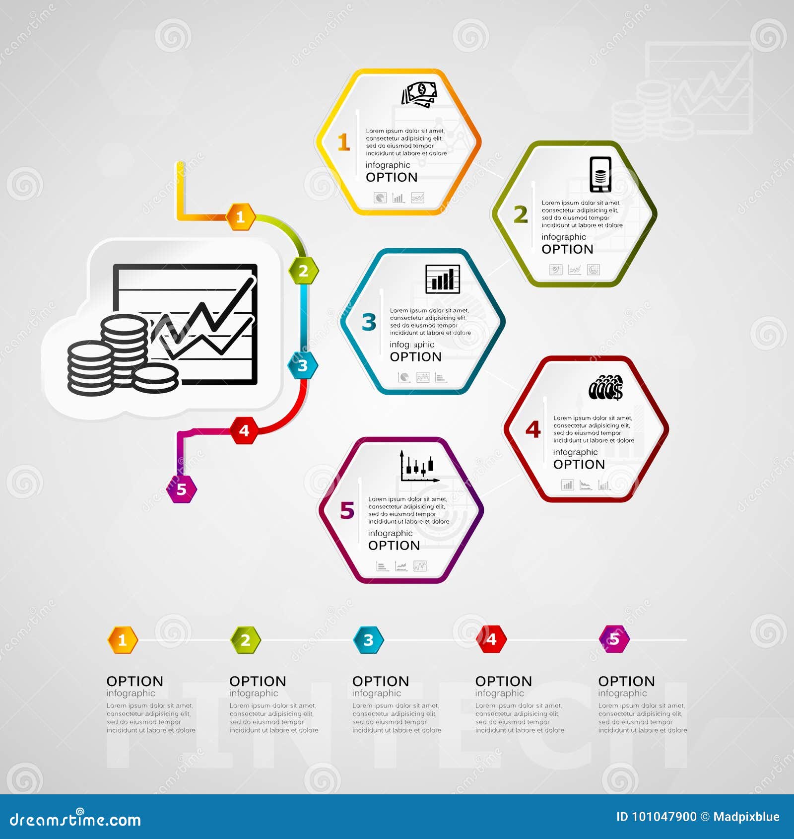 Fintech Timeline Infographics Stock Vector - Illustration of mobile ...