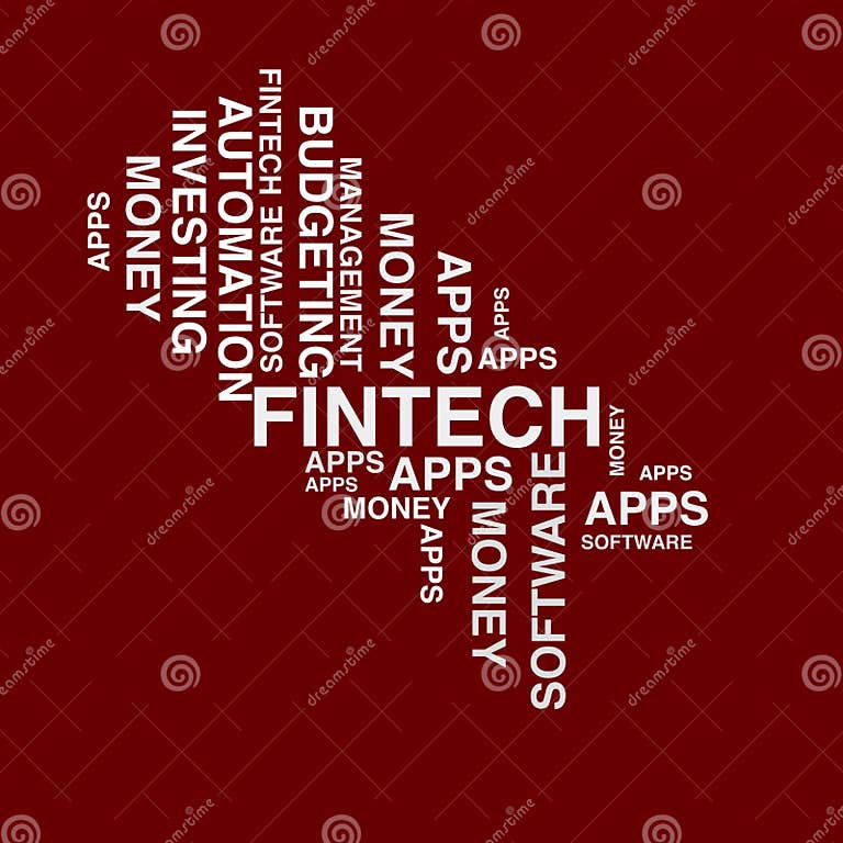 Fintech Word Cloud on White Stock Illustration - Illustration of credit ...