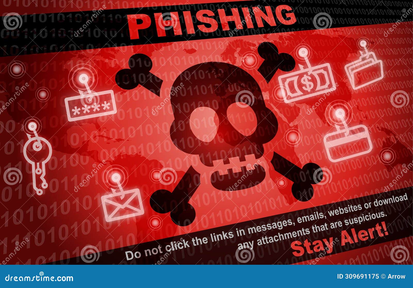 Phishing Alert Background. Hacker and Cyber Criminals Phishing Stealing ...