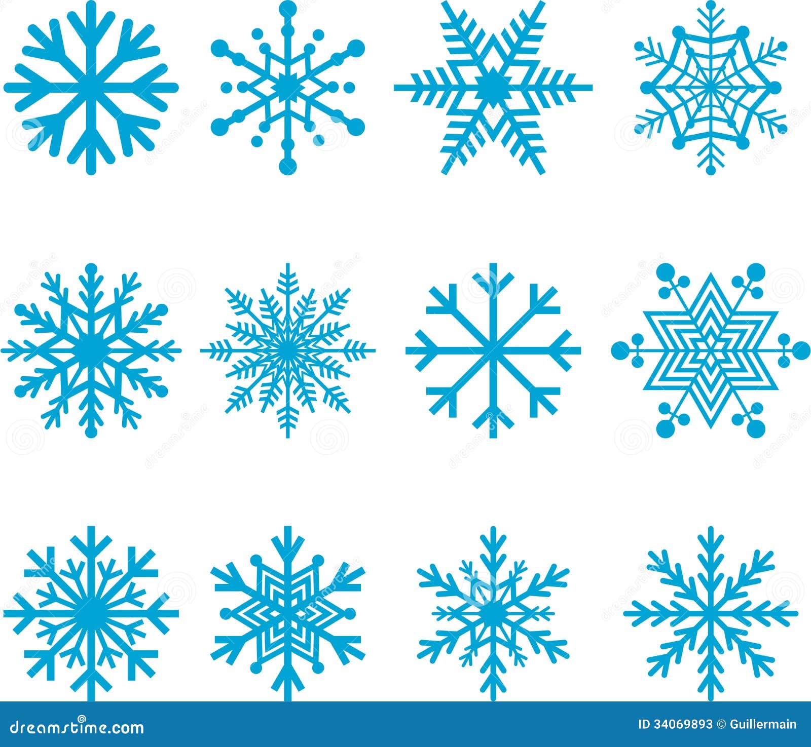 Fiocchi Di Neve Blu Fotografie Stock - Immagine: 34069893