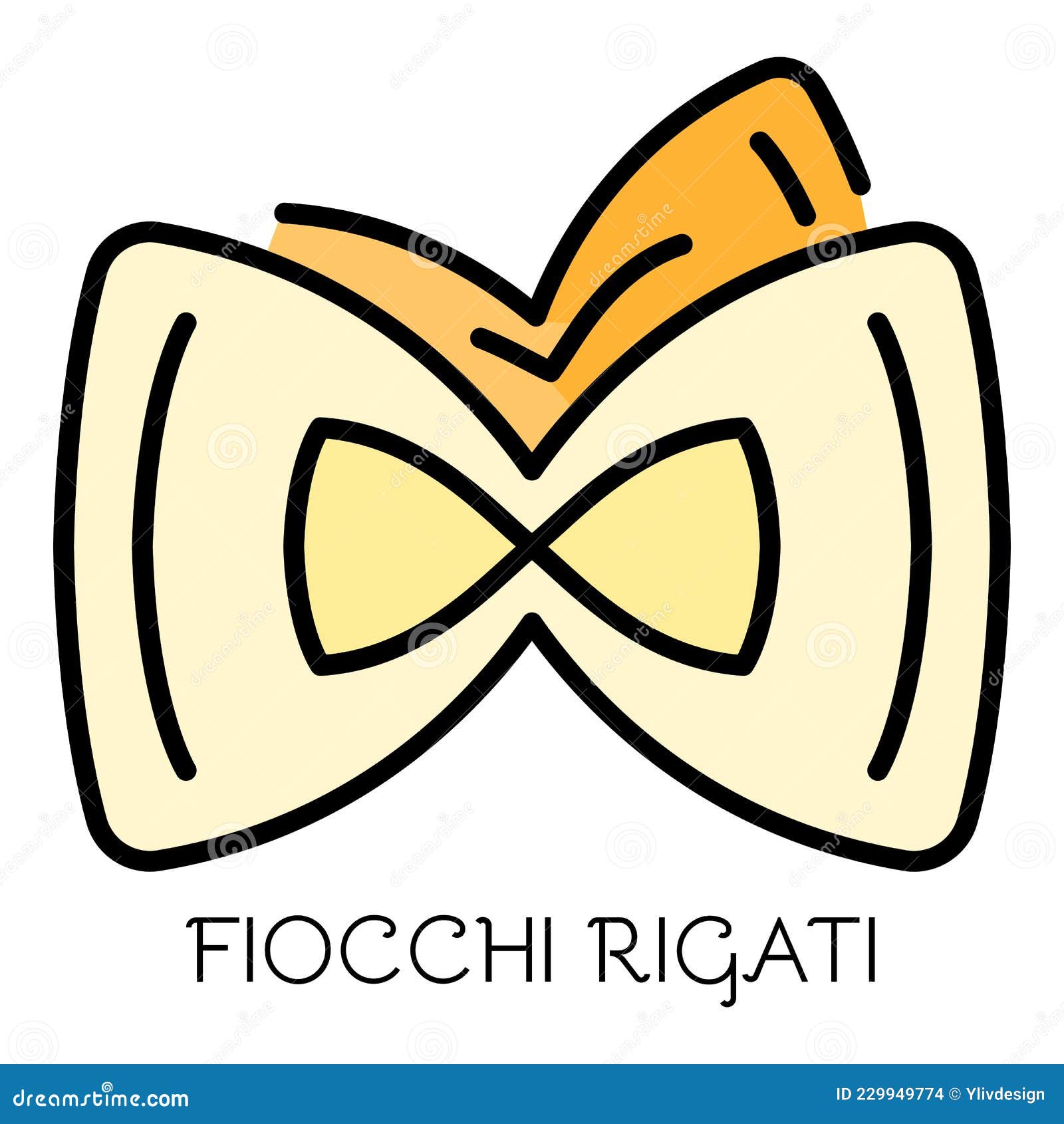 Fiocchi Rigati Icon Color Outline Vector Stock Vector - Illustration of ...