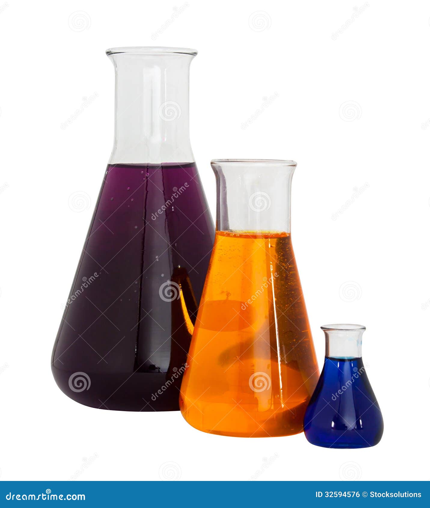 Fioles coniques de chimie photo stock. Image du biochimique - 32594576