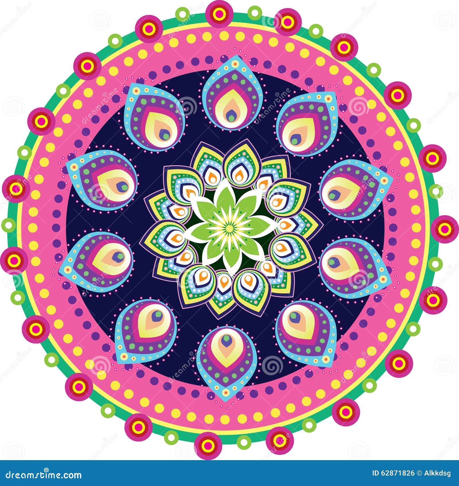 Fiore della mandala illustrazione vettoriale. Illustrazione di disegno ...