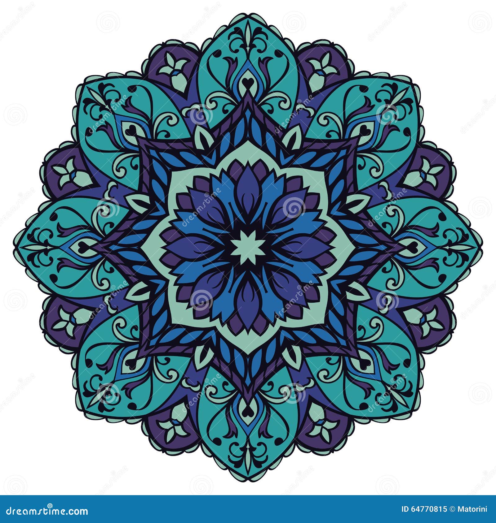 Fiore, mandala illustrazione vettoriale. Illustrazione di disegno ...