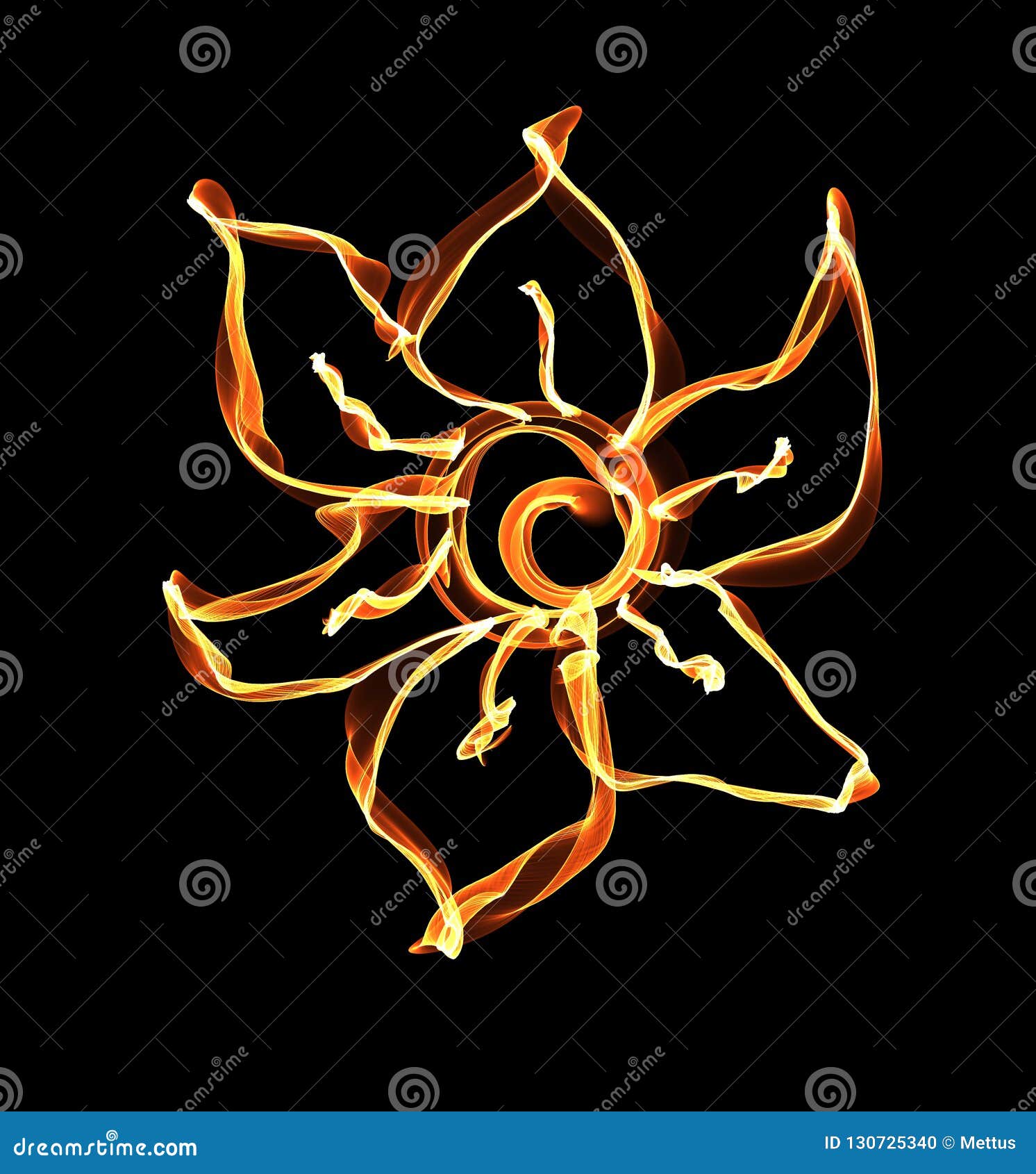 Fiore Stilizzato Del Fuoco Sul Nero Illustrazione Vettoriale ...