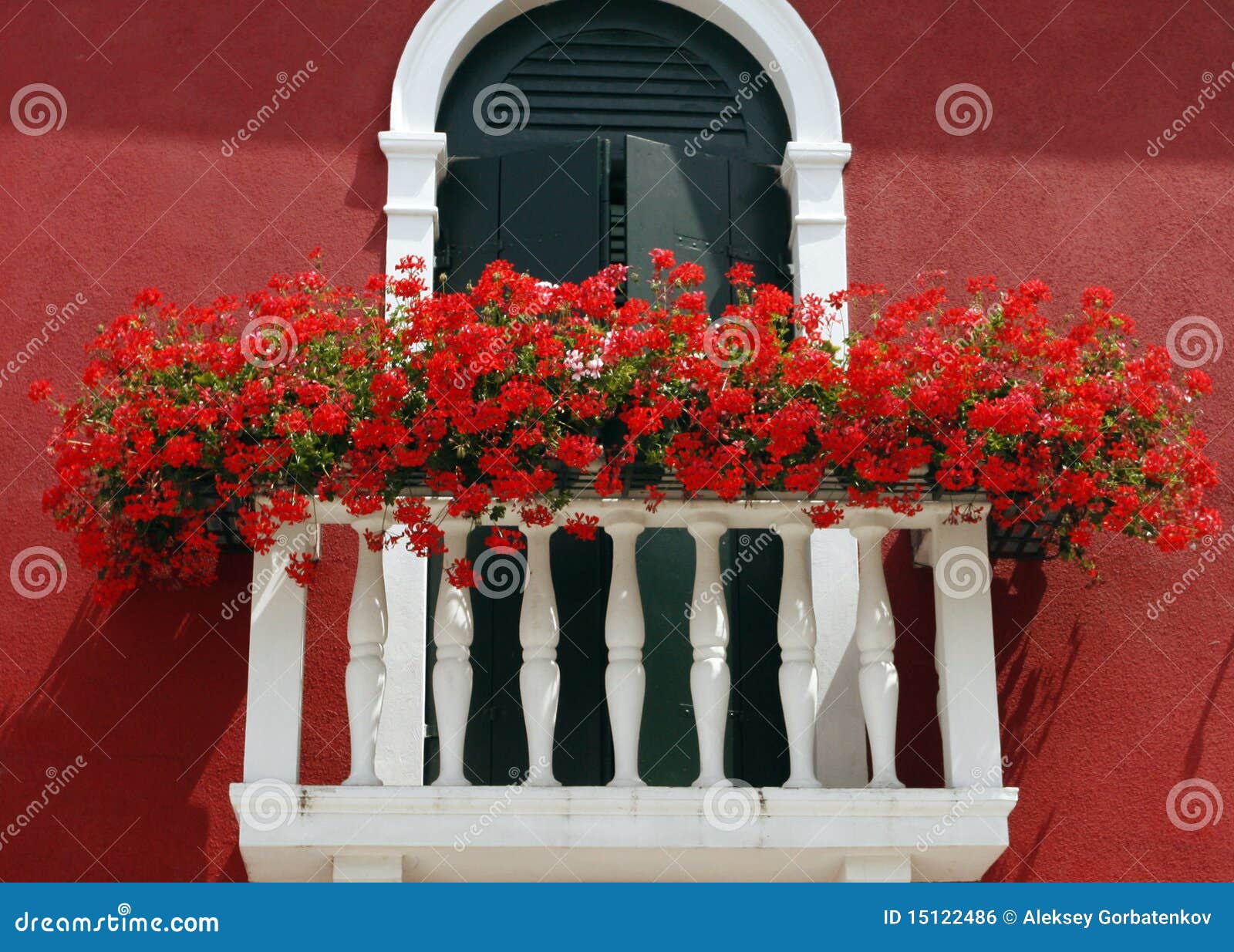 Fiori su un balcone fotografia stock. Immagine di fiore - 15122486