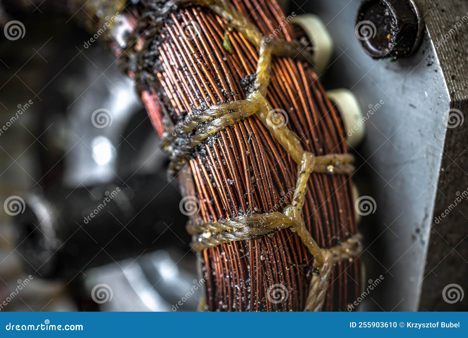 Fios De Cobre Do Enrolamento Do Motor. Fundo Foto de Stock - Imagem de ...