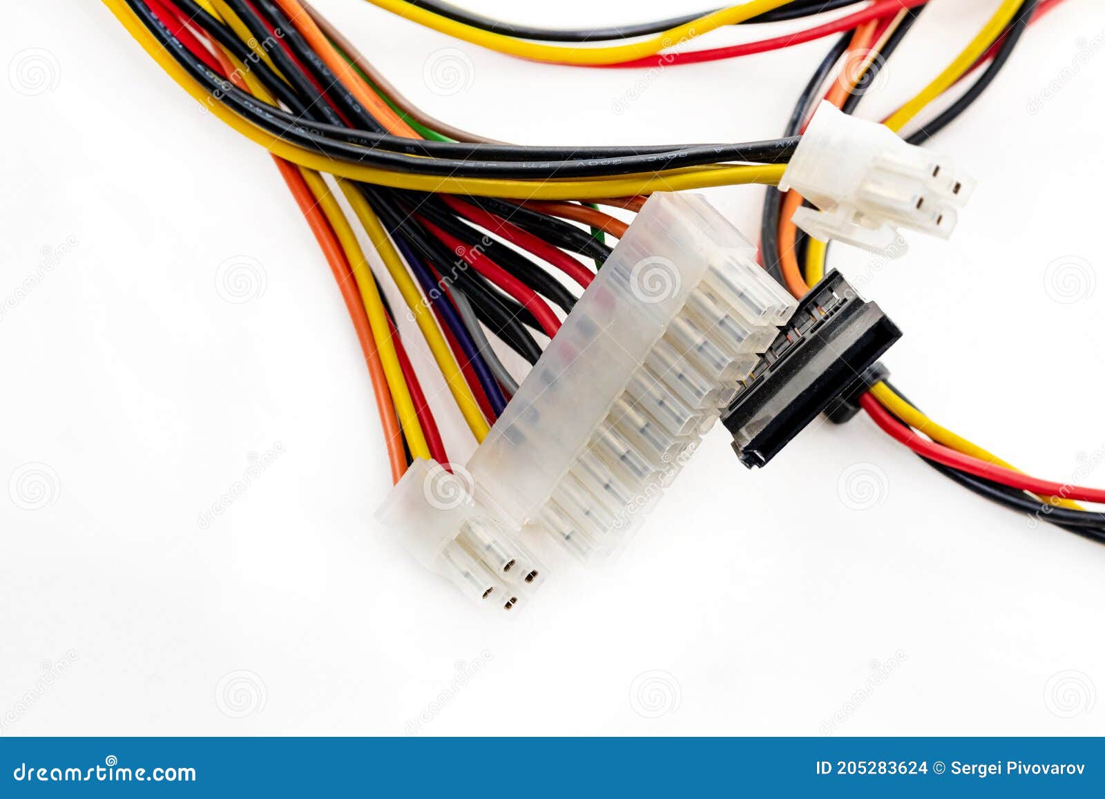 Fios De Computador Multicoloridos Num Fundo Branco Foto de Stock ...