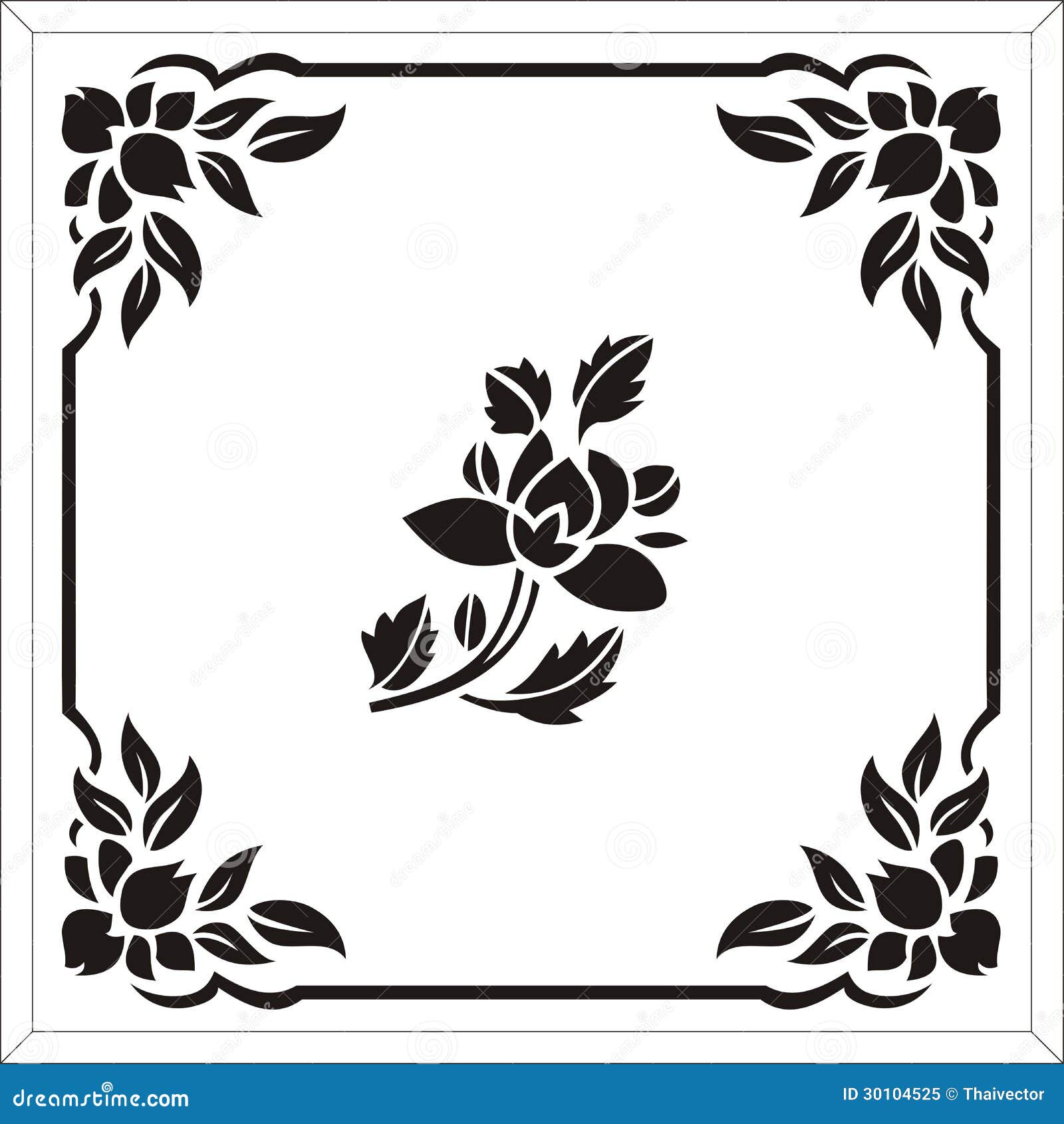 Flower Corner stock vector. Illustration of stencil, graphic - 30104525