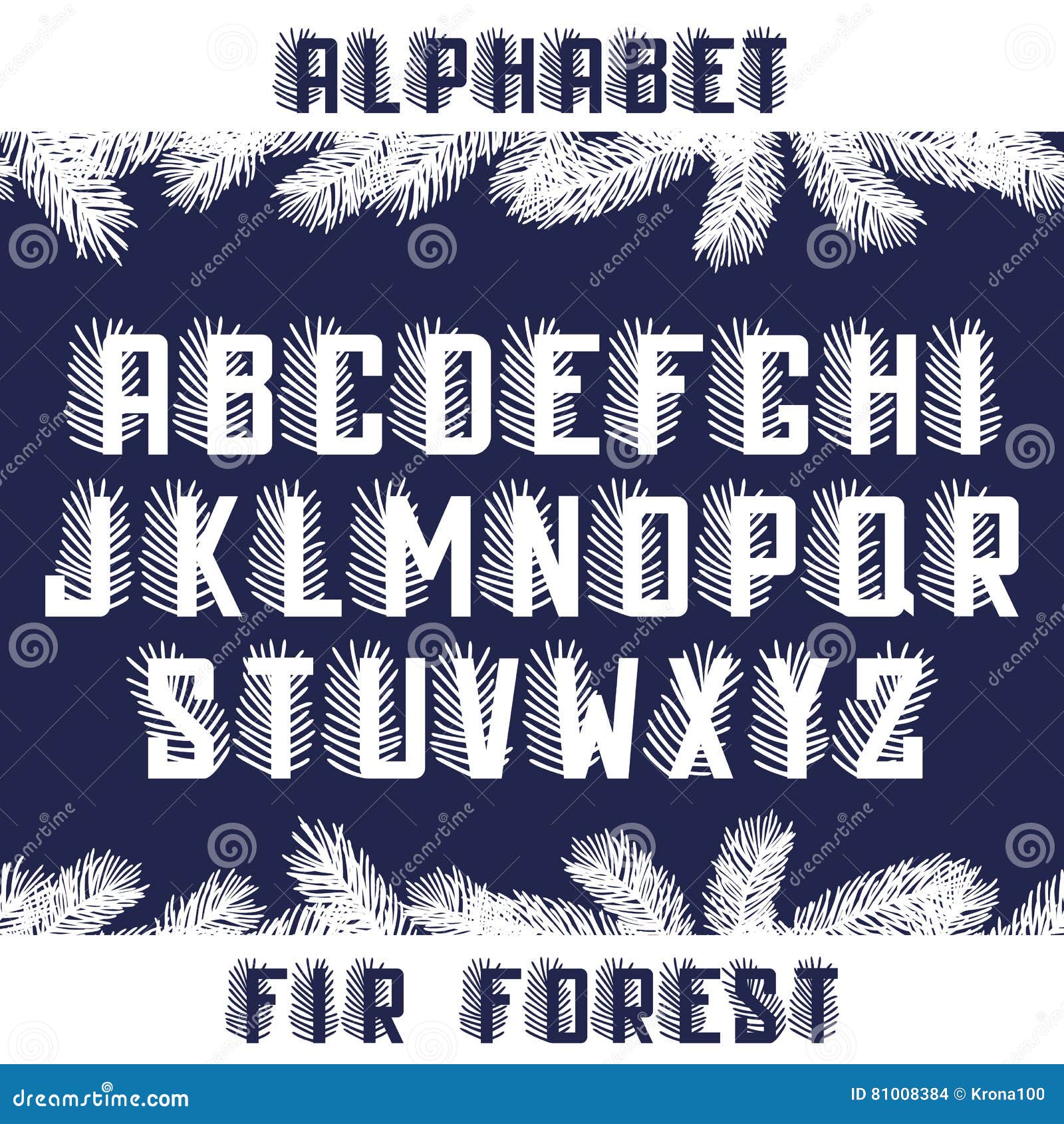 Forest Alphabet Arranged From Tree Trunk And Branches With Capital ...