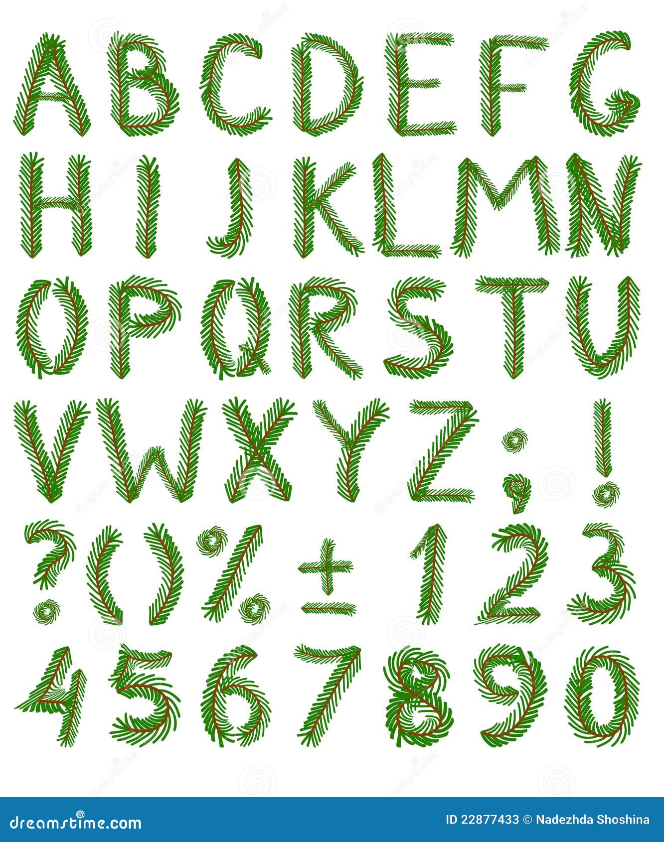 Fir tree alphabet stock vector. Illustration of summer - 22877433