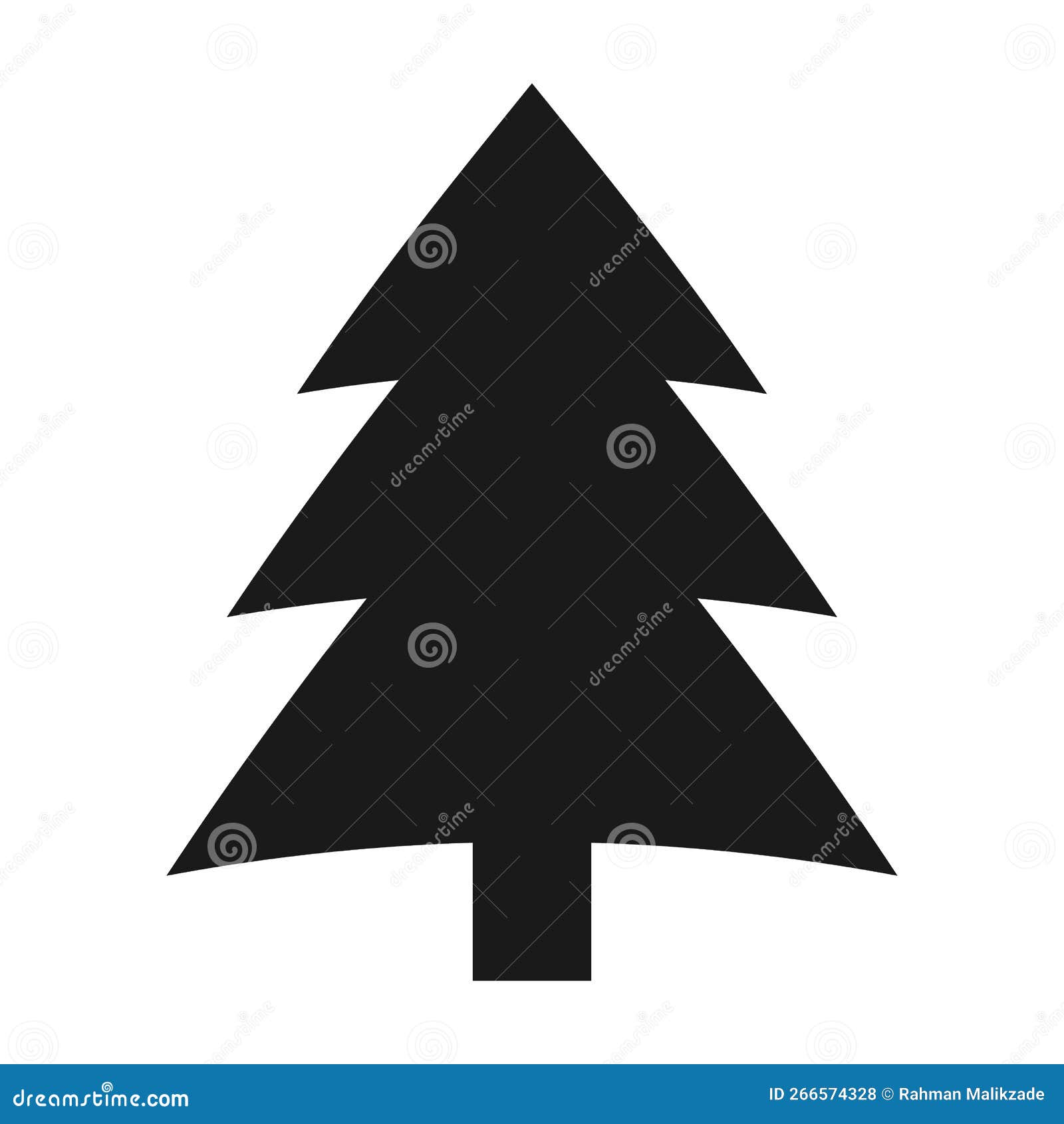 Fir-tree Black Icon. Christmas Tree, Symbol Vector Illustration Stock ...