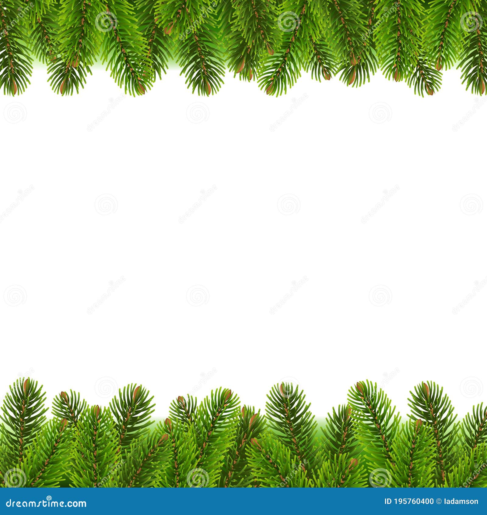 Fir Tree Border stock vector. Illustration of closeup - 195760400