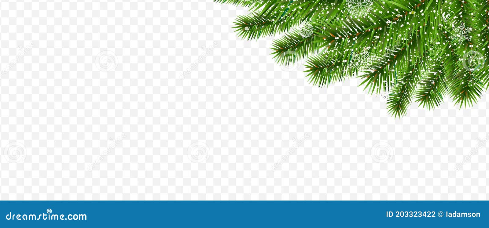 Fir Tree Border with Snow and Transparent Background Stock Vector ...