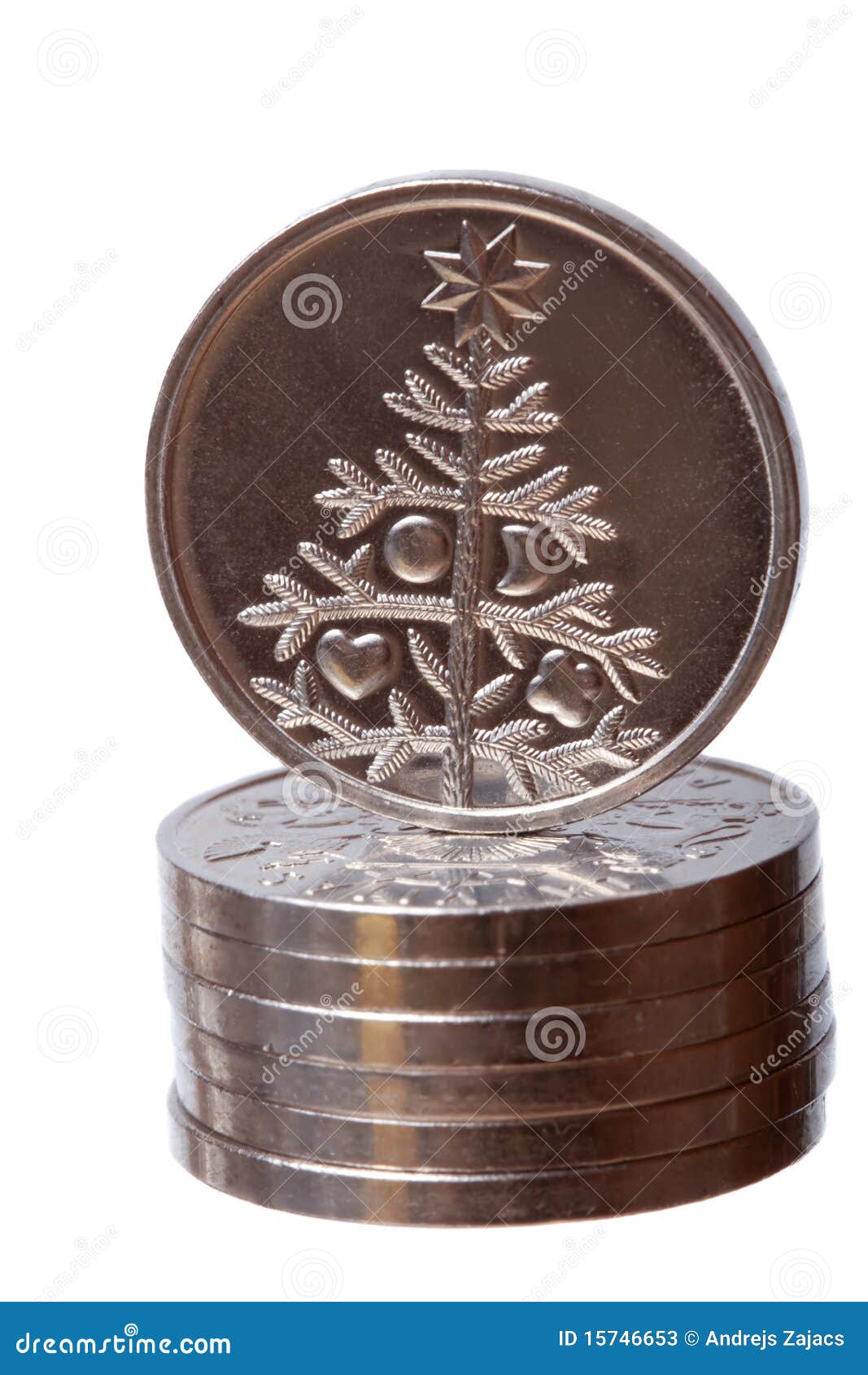 Fir-tree coin stock image. Image of wood, xmas, holiday - 15746653