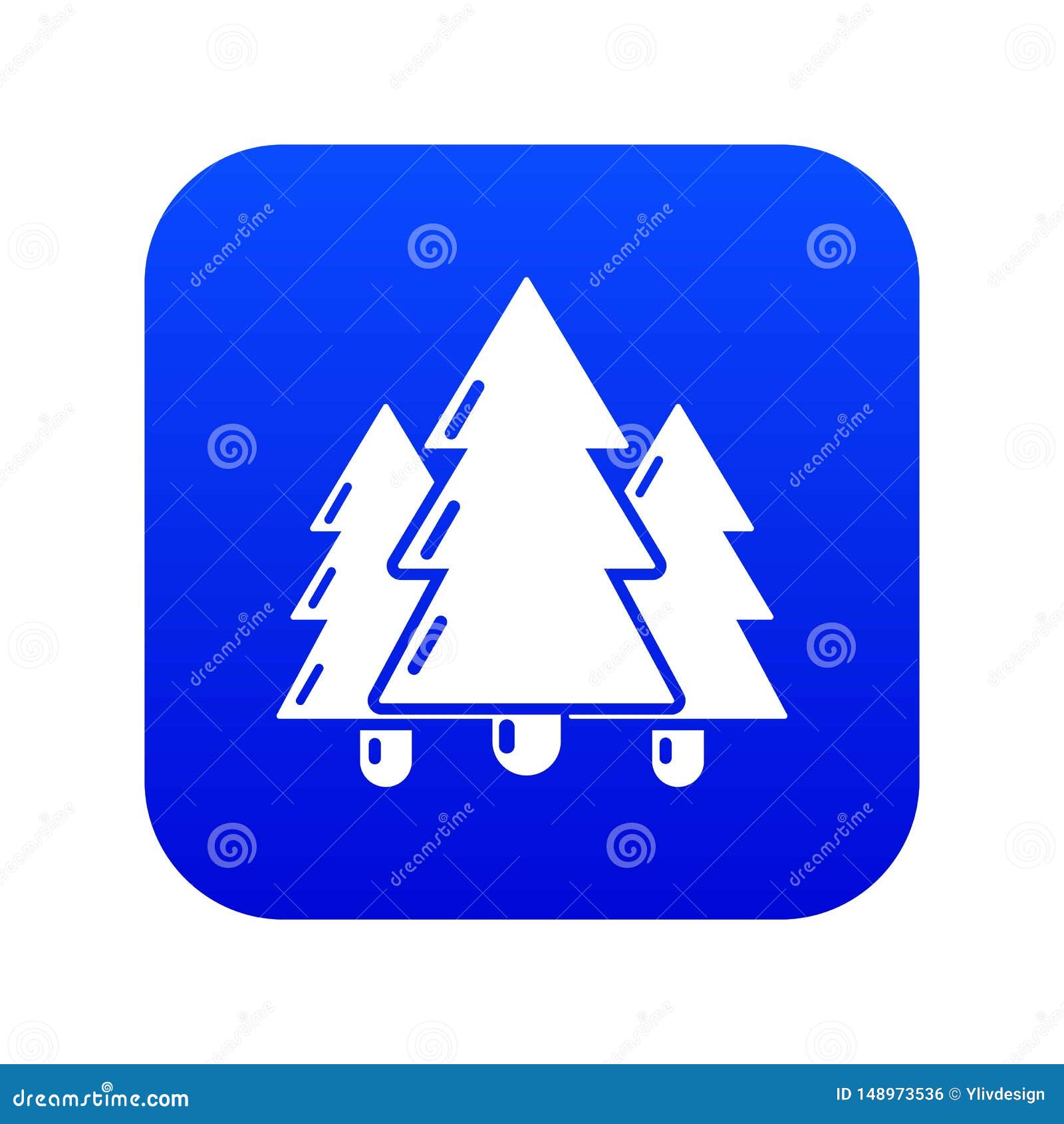 Fir tree icon blue vector stock vector. Illustration of object - 148973536