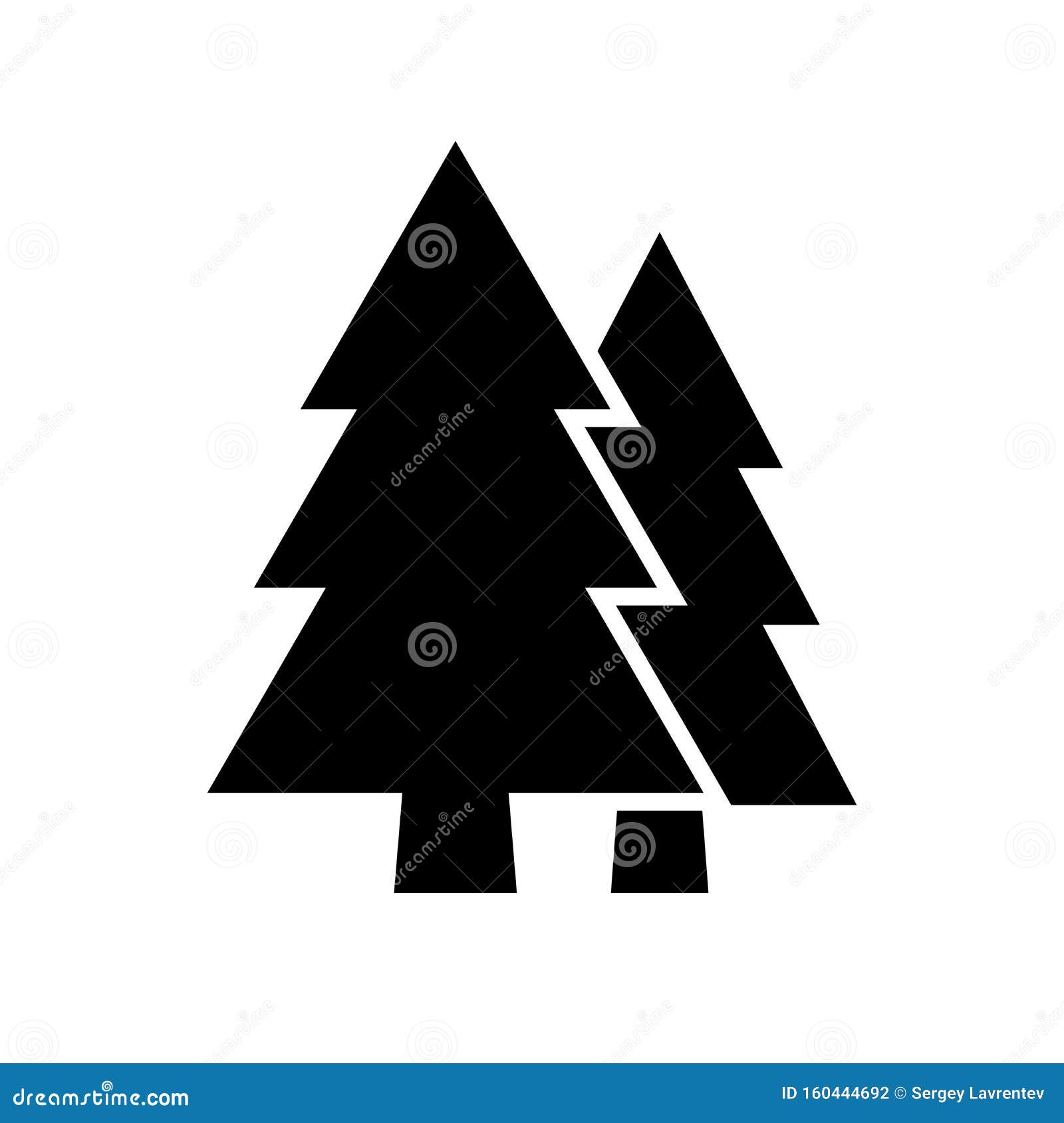 Fir tree icon stock vector. Illustration of flat, outdoor - 160444692