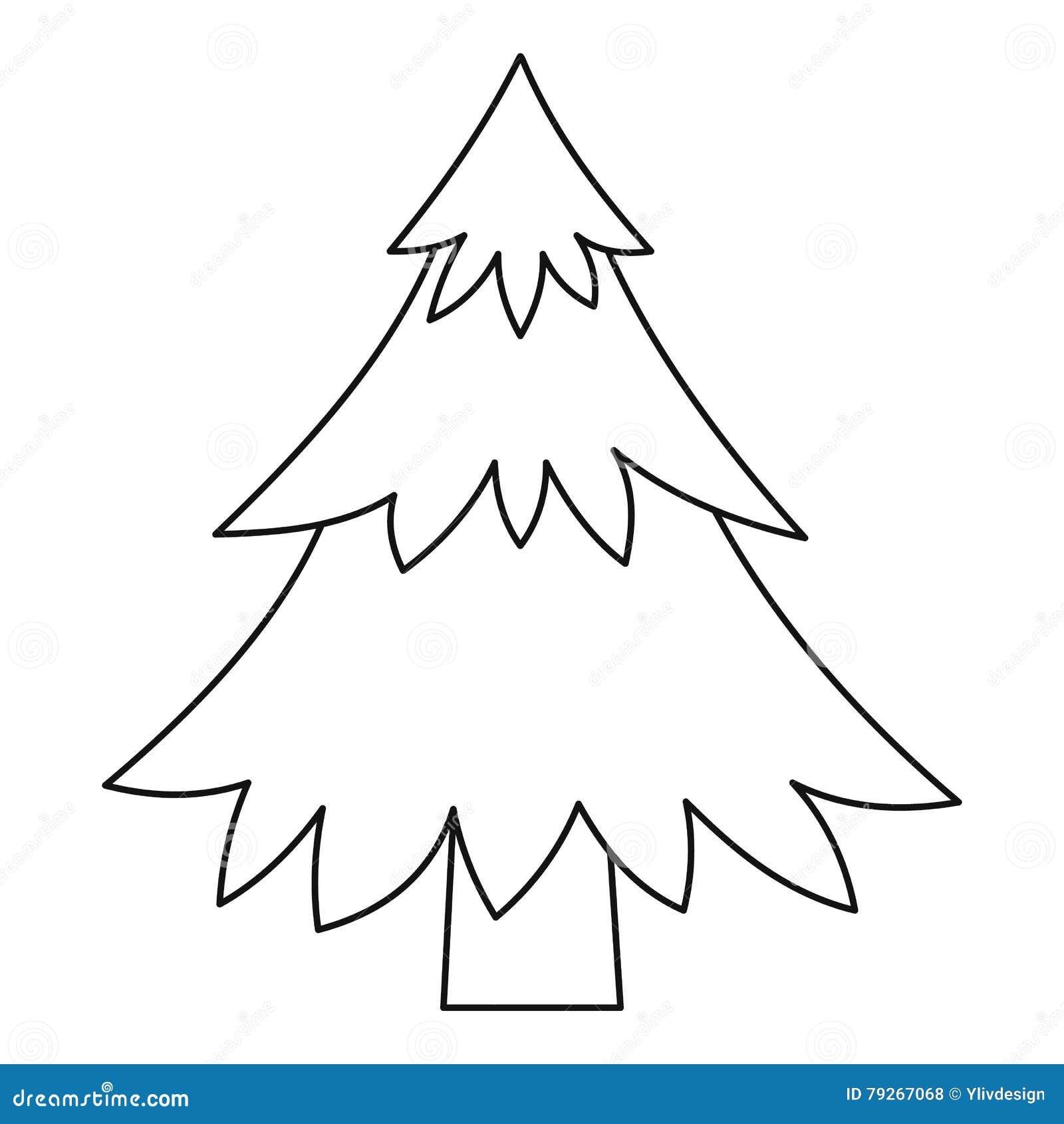 Fir Tree Icon, Outline Style Stock Vector - Illustration of nature ...