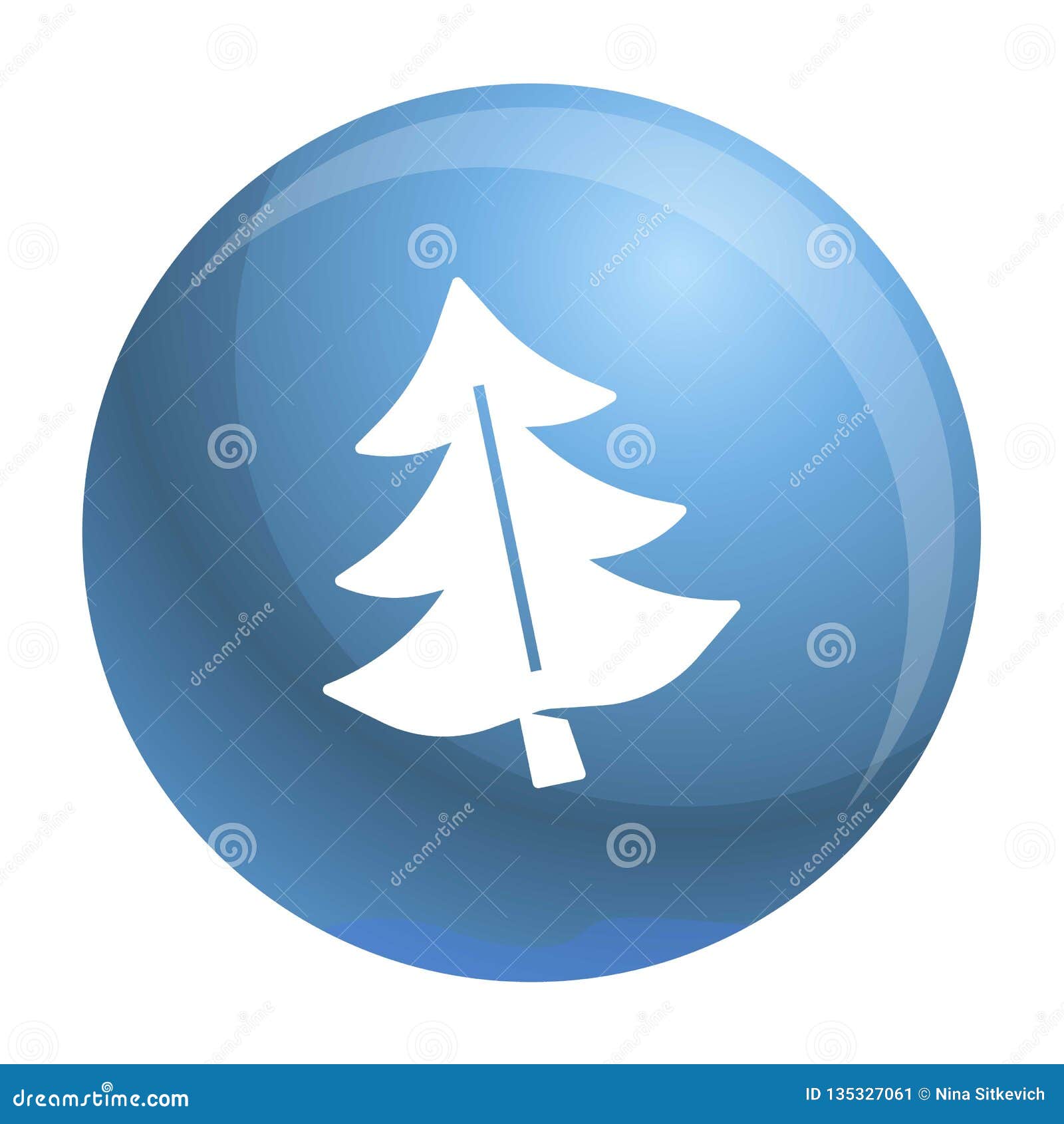Fir Tree Icon, Simple Style Stock Vector - Illustration of flourish ...