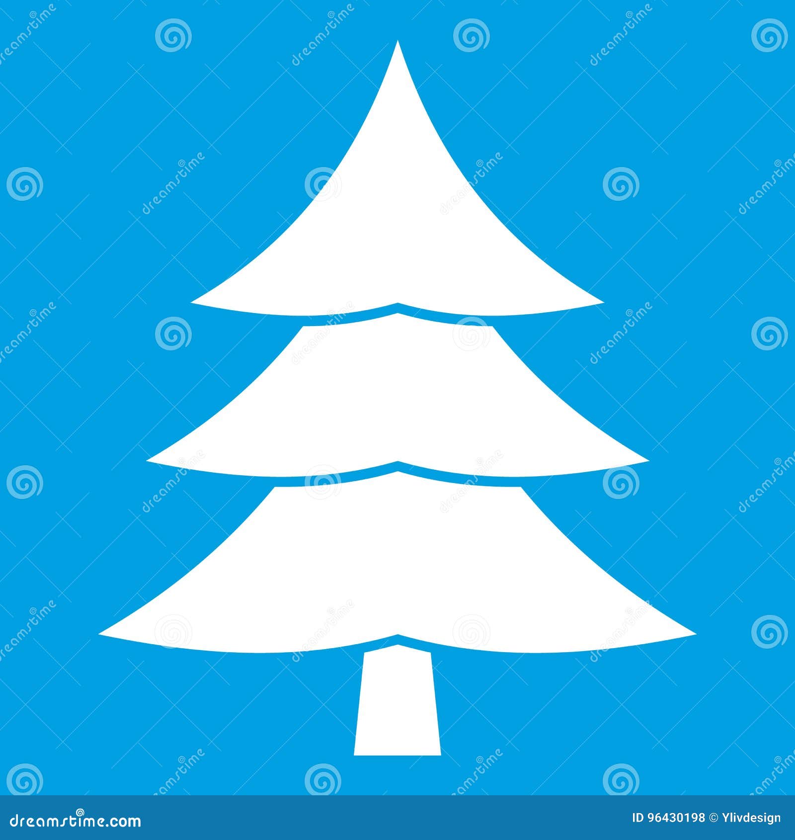 Fir tree icon white stock vector. Illustration of ecology - 96430198