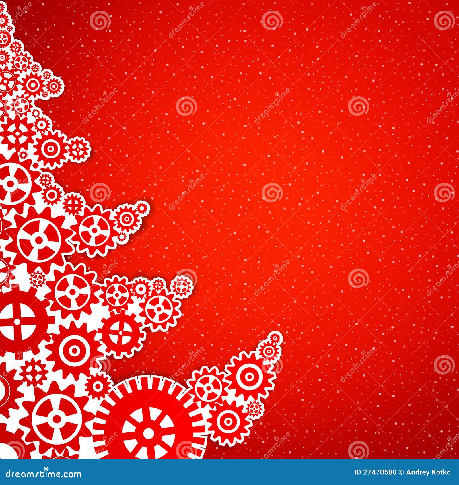 Fir-tree from Mechanical Wheels Stock Vector - Illustration of graphic ...